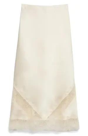 M&s Lace Inset Midi Slip Skirt