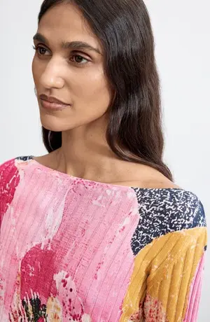 Desigual Print Boat Neck Sweater