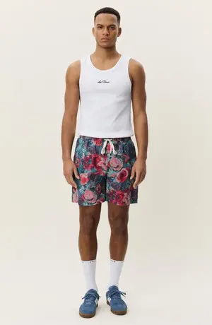 LES DEUX Bouquet Floral Jacquard Swim Trunks