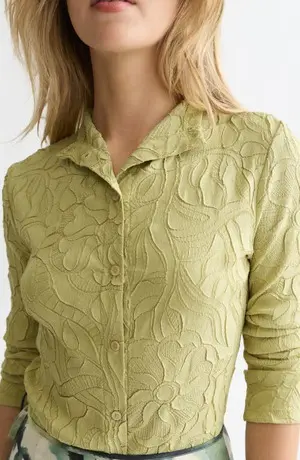 Scotch & Soda Floral Jacquard Button-up Shirt