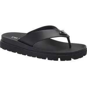 Prada Lug Sole Flip Flops - Nero