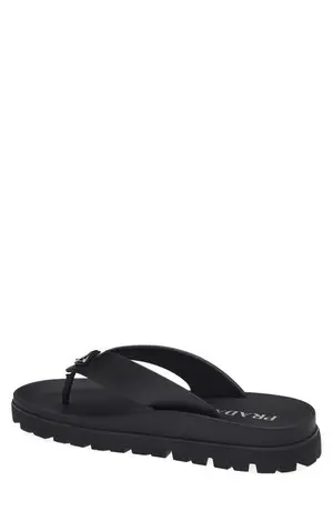 Prada Lug Sole Flip Flops - Nero