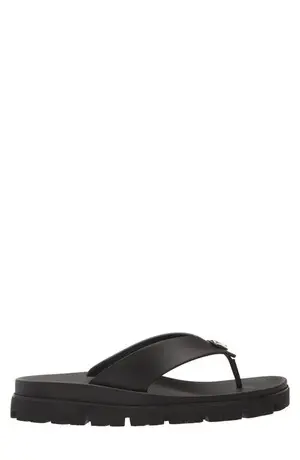 Prada Lug Sole Flip Flops - Nero