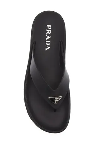 Prada Lug Sole Flip Flops - Nero