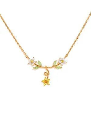 GIRLS CREW Daisy Cubic Zirconia Pendant Necklace - Gold