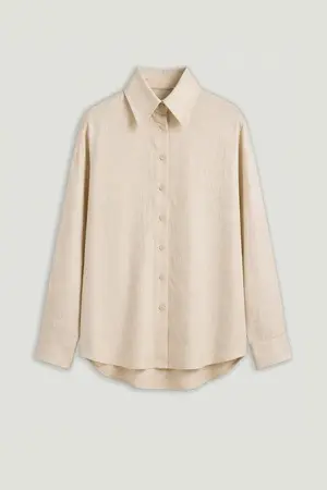 NOCTURNE Oversized Linen Button Up Shirt