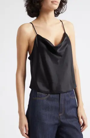 Cinq À Sept Marta Silk Cami - Black