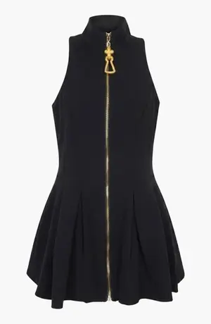 MODENAIRE High Neck Zip Mini Dress