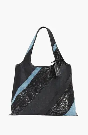3.1 Phillip Lim Lace Patchwork Denim Market Tote