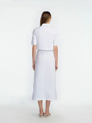 Lela Rose Cotton Poplin Wrap Skirt