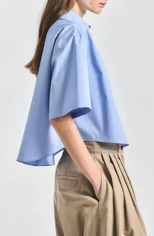 Derek Lam 10 Crosby Olivia Crop Woven Shirt