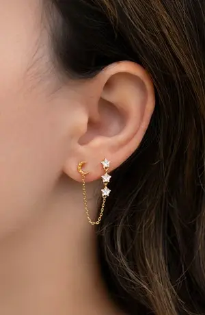 GIRLS CREW Lunar Link Double Stud Earring - Gold