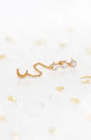 GIRLS CREW Lunar Link Double Stud Earring - Gold