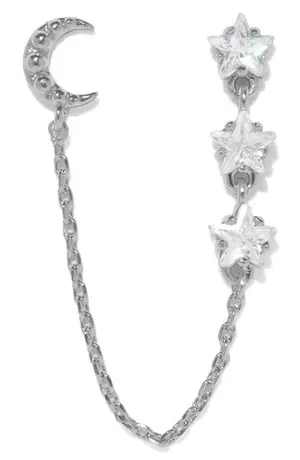 GIRLS CREW Lunar Link Double Stud Earring - Silver