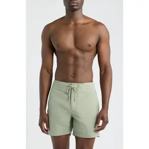 CHE Oceano Solid Drawstring Swim Trunks - Sage