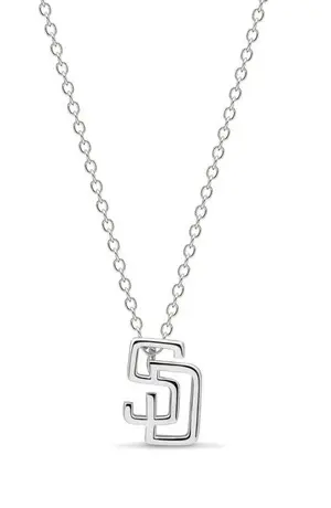 LUV AJ X The Mlb San Diego Padres Logo Charm Necklace - Silver
