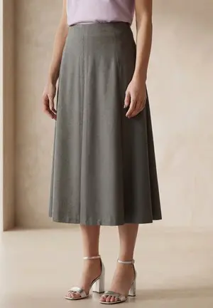 JESSICA LONDON Pleated A-line Midi Skirt