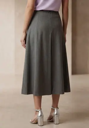JESSICA LONDON Pleated A-line Midi Skirt