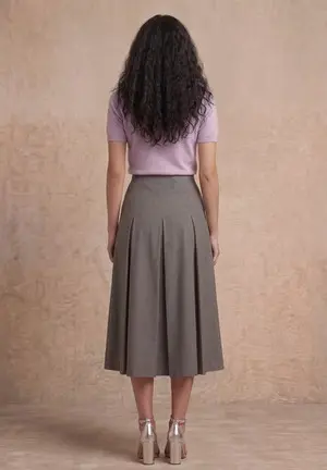 JESSICA LONDON Pleated A-line Skirt