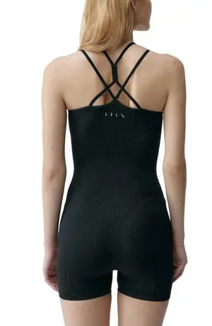 BORN LIVING YOGA Clio Seamless Short Sports Romper - Black