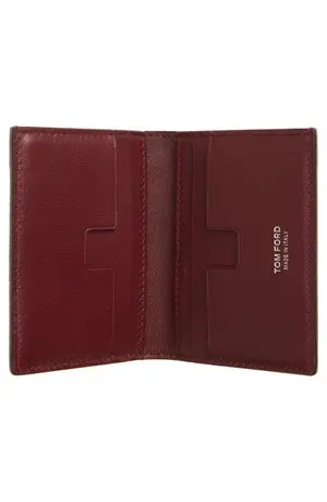 TOM FORD Lizard Embossed T-line Folding Card Holder