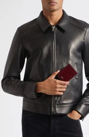 TOM FORD Lizard Embossed T-line Folding Card Holder