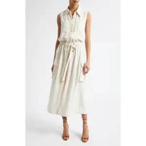 Ramy Brook Payton Sleeveless Shirtdress - Bone