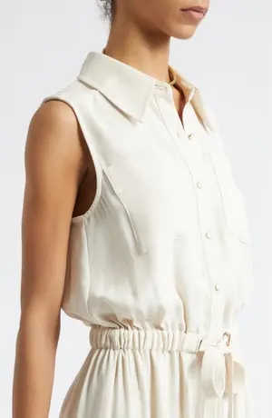 Ramy Brook Payton Sleeveless Shirtdress - Bone