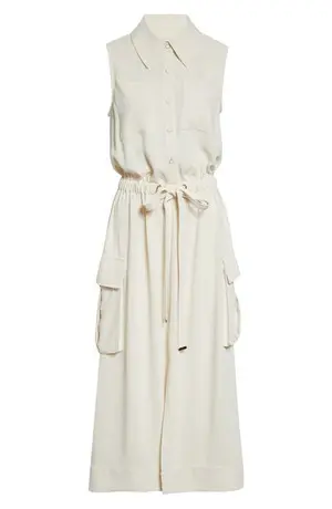 Ramy Brook Payton Sleeveless Shirtdress - Bone