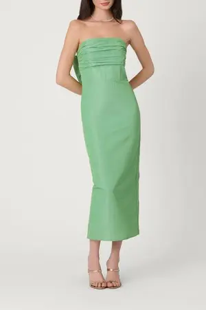 Shoshanna Chine Taffeta Midnight Katerina Dress - Verde