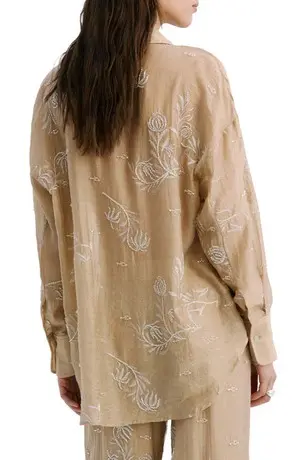 Mango Embroidered Lyocell Shirt