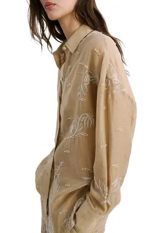 Mango Embroidered Lyocell Shirt