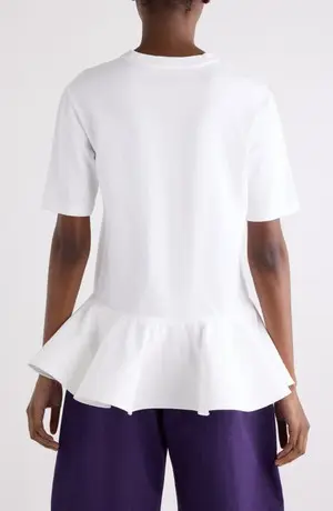 Alaïa Crino Cotton Jersey Peplum T-shirt