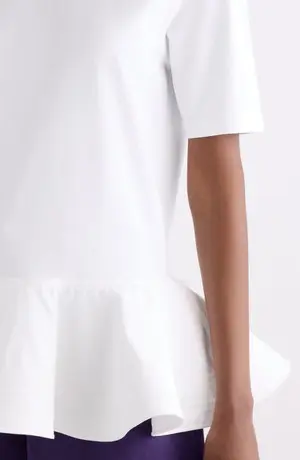 Alaïa Crino Cotton Jersey Peplum T-shirt