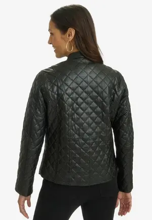 JESSICA LONDON Quilted Leather Jacket