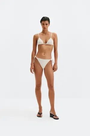 MALINA Signature Tie Bikini Bottom - Vanilla
