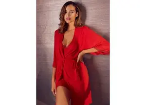 LASCANA Lace Trim Robe