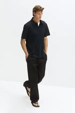 H&m Cooling Regular Fit Polo Shirt - Black