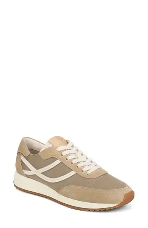 Vince Santa Monica Lace-up Suede And Textile Sneakers - Wheat/moonlight