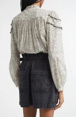 Isabel Marant Étoile Crista Ruffle Trim Cotton Top