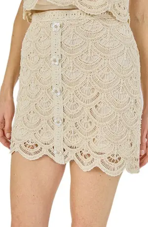 Endless Rose Textured Open Stitch Miniskirt