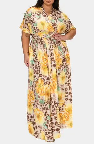 L I V D Panthera Floral Empire Waist Dress - Yellow