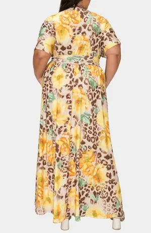 L I V D Panthera Floral Empire Waist Maxi Dress