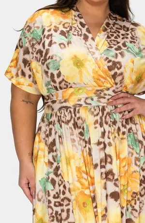 L I V D Panthera Floral Empire Waist Maxi Dress
