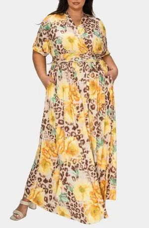 L I V D Panthera Floral Empire Waist Maxi Dress