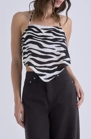 PISTOLA Sinclaire Stripe Halter Top - Zebra