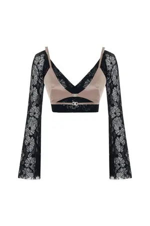 PCFG The Party Edit Lace Body With Contrast Bust Panel - Black