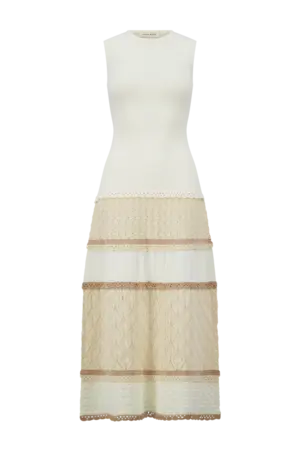 Lela Rose Pointelle Knit Dress - Cream Multi