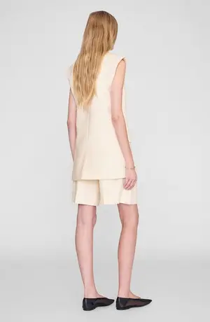 ANINE BING Bryson Tailored Knee-length Shorts - Cream