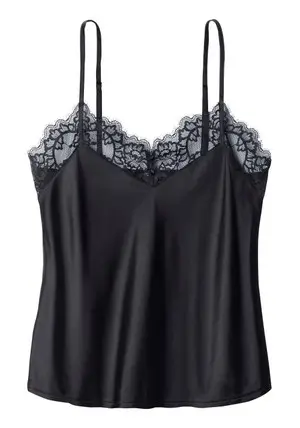 LASCANA Silk Lace Trim Camisole